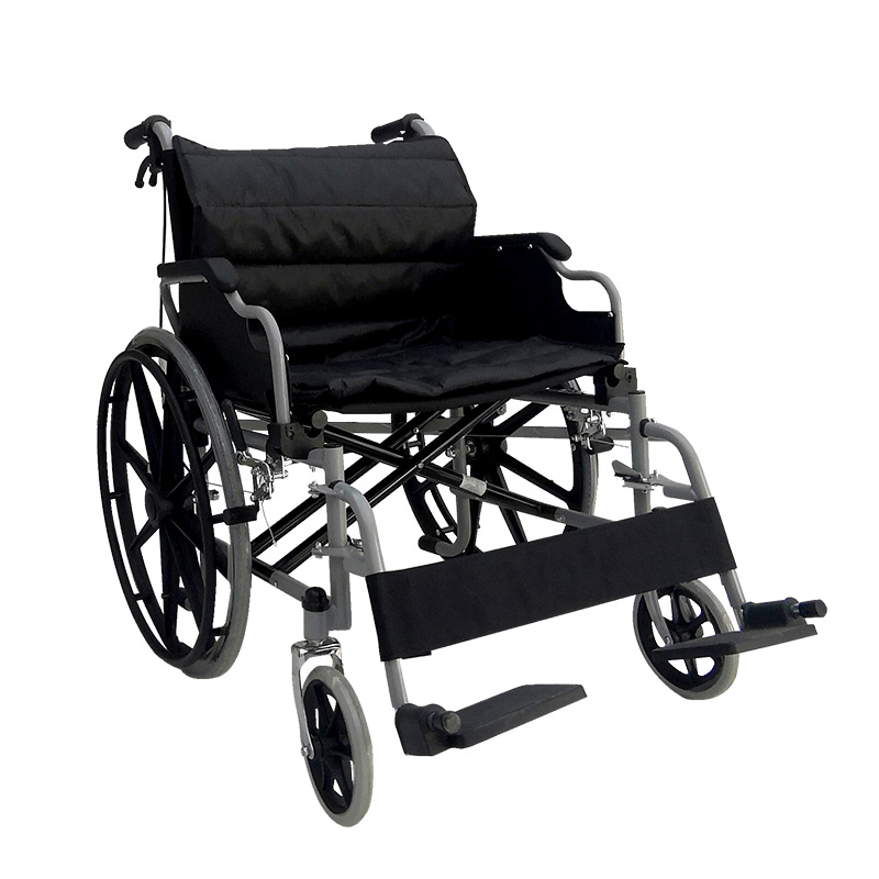 Ergonomic Manual Wheelchair, Carbon Steel Frame & Portable Design