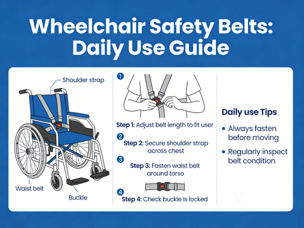 Wheelchair safety belts and daily use of safety belts
